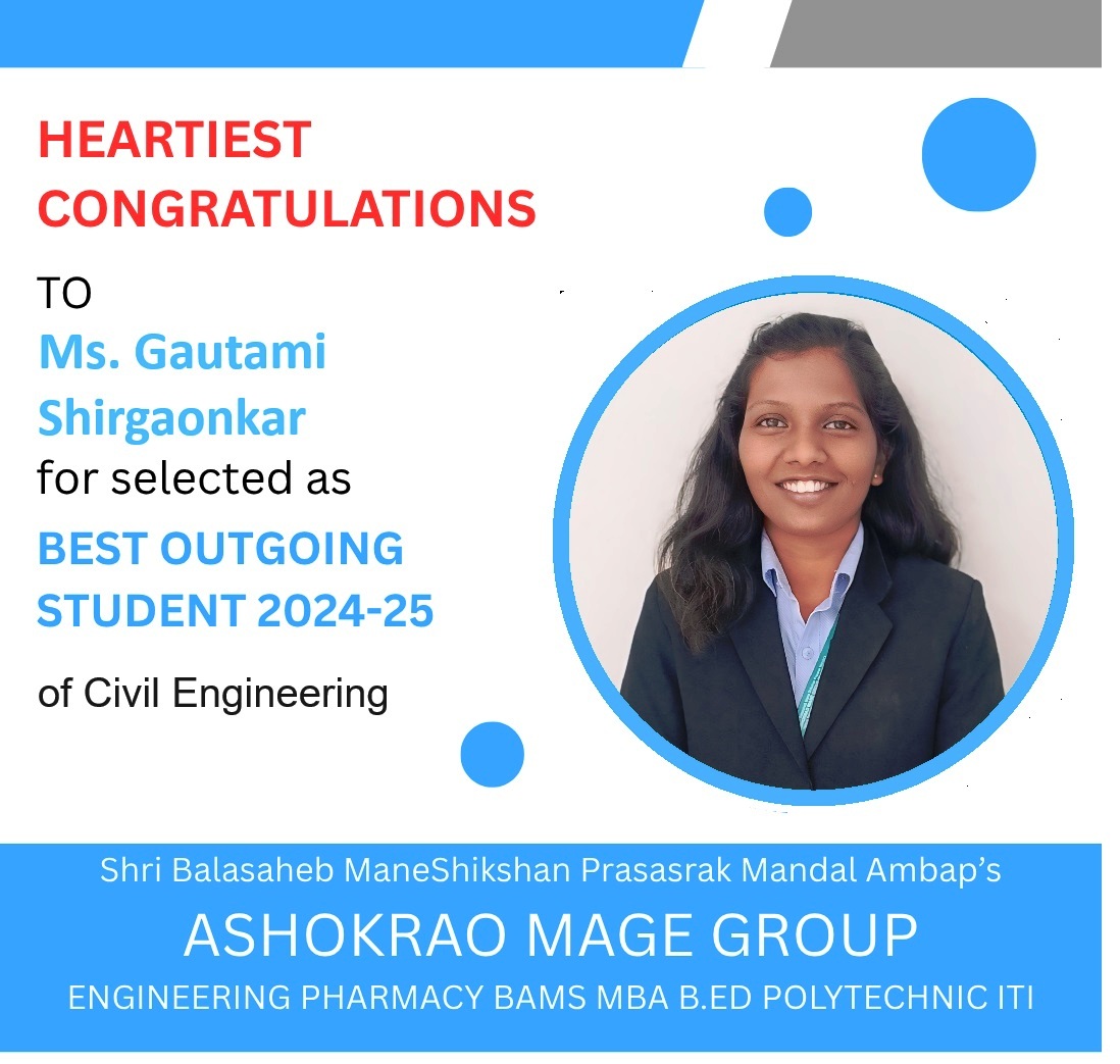 Best Outgoing Student Civil - AMGOI